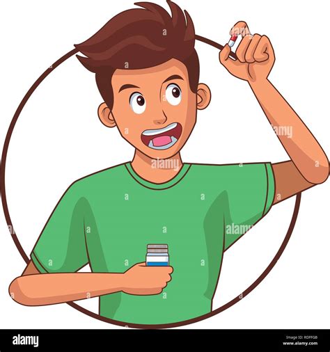 Taking A Pill Illustration Stock Vector Images Alamy