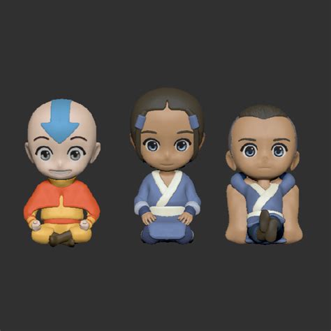 Archivo OBJ APPA AANG KATARA AND SOKKA Idea de impresión D para descargarCults