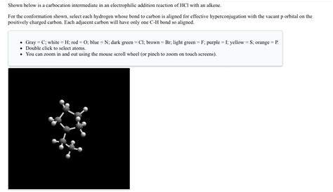 Solved Shown Below Is A Carbocation Intermediate In An Electrophilic