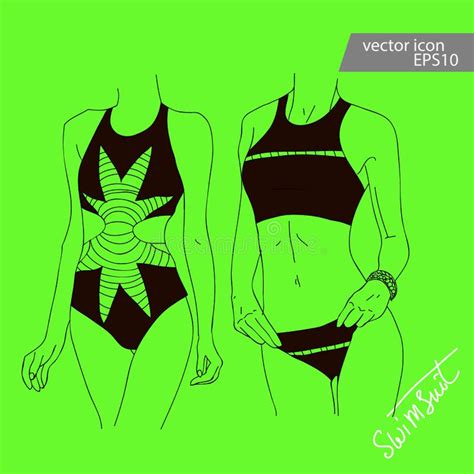Vector Summer Fashion Woman`s Set With Beach Clothes Stock Vector