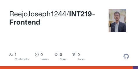 github reejojoseph1244 int219 frontend