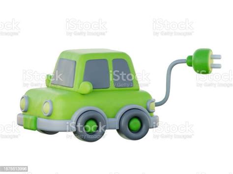 3d 녹색 전기 자동차 청정 에너지 환경 대체 에너지 만화 스타일 3d 렌더링 0명에 대한 스톡 사진 및 기타 이미지 0명 깨끗한 나무 Istock