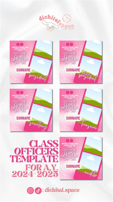 Classroom Officers Template Pink Class Officers Template Graphic