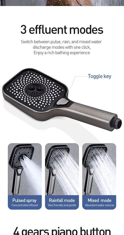 Imuto Piano Key Design Shower Set With Faucet 4in1 Thermostatic Shower