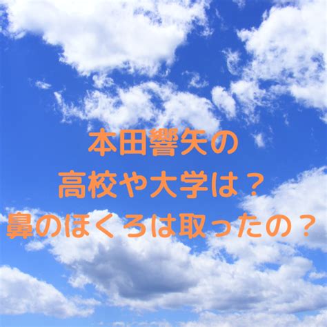 本田響矢の高校や大学は？鼻のほくろはいつなくなったの？ ひなっちs ラボ