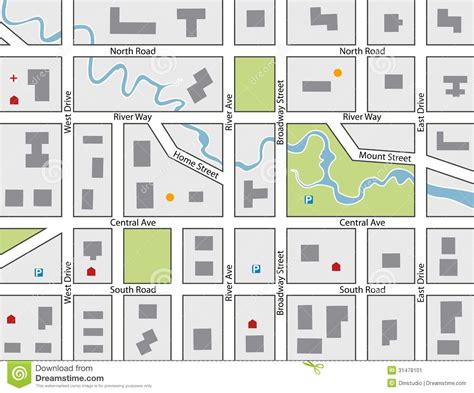 Blank City Map Template