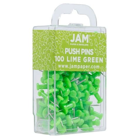Jam Paper Push Pins Teal Blue 1 Inch 100pack