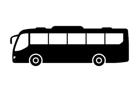 Grande Icône Dautobus De Passagers Silhouette Noire Vue Latérale