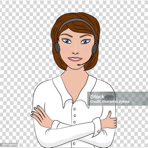 透明の背景上の女の子のコール センターのオペレーター つながりのベクターアート素材や画像を多数ご用意 つながり アシスタント