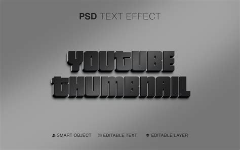 3d Editable Black Media Thumbnail Text Effect 54407198 Psd