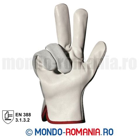 Manusi Din Piele Bovina Pe Palma Si Piele Spalt Pe Dos Borneo