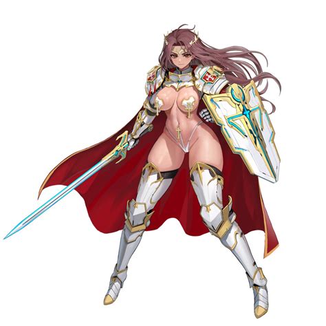 Taesi Prester Johanna Last Origin Game Cg Highres Official Art Girl Ahoge Arm Shield