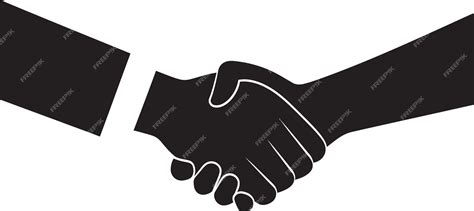 Símbolo De Apretón De Mano Del Vector De Acuerdo Formal En Noir Bond Of
