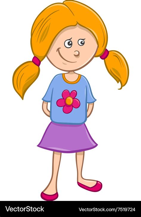 Cute Girl Cartoon Royalty Free Vector Image Vectorstock