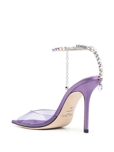 Jimmy Choo Saeda 100 Crystal Chain Embellishment Sandals Jimmy Choo
