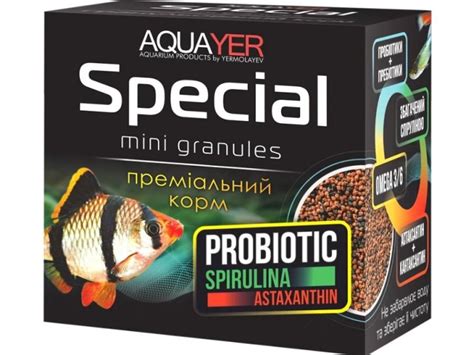 Корм для аквариумных рыб Aquayer Special Mini Granules в гранулах 100 мл 55 г купить онлайн на