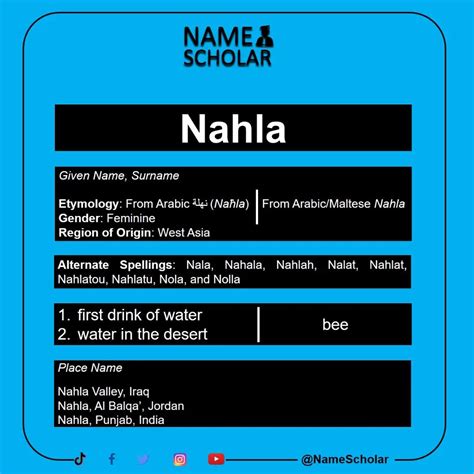 Name Scholar Nahla Meanings And Origins Nahla Is A