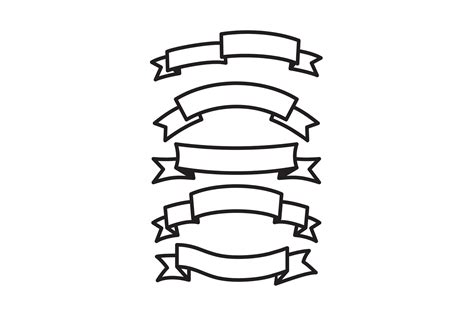 Banner And Ribbon Set Graphic By Rasol Designstudio Creative Fabrica