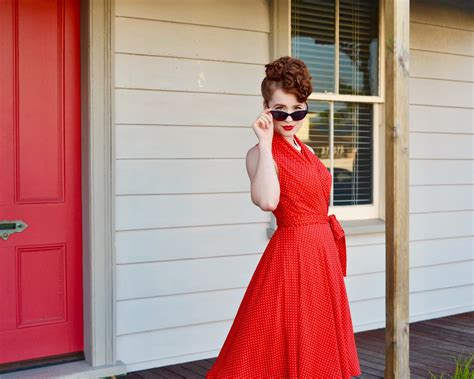 Ruby Dress Red And White Pin Dots │karina Dresses Miss Hero Holliday