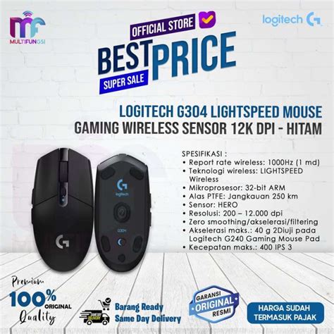 Jual Logitech G304 Lightspeed Mouse Gaming Wireless Sensor 12k Dpi Di