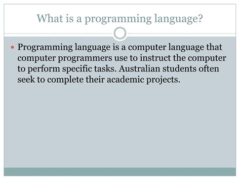 Ppt What Is A Programming Language Powerpoint Presentation Free