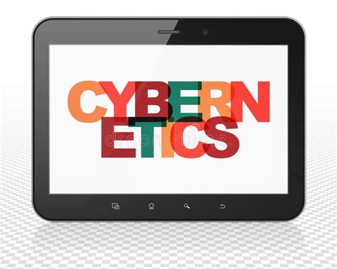 Science Concept Tablet Pc Computer With Cybernetics On Display Stock