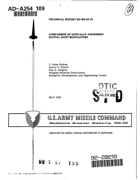 Pdf Comparison Of Optically Addressed Spatial Light Modulators