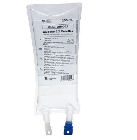 Glucose 5 Kabi Iv 250ml Bag Fah0062 Ea