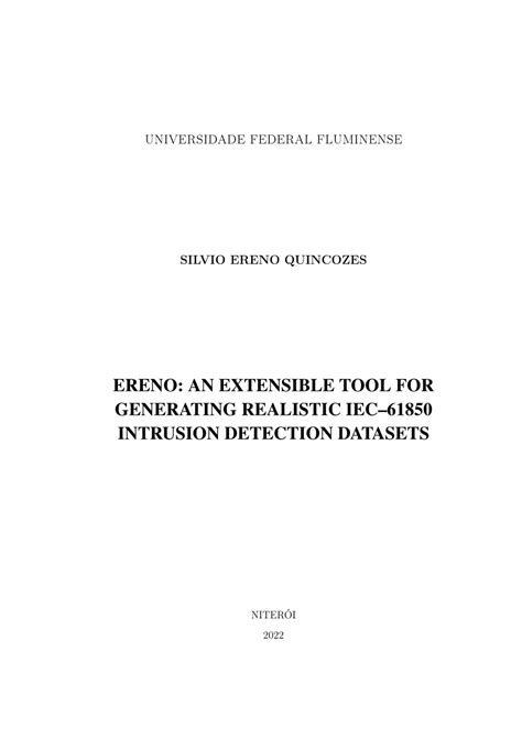 Pdf Ereno An Extensible Tool For Generating Realistic Iec 61850 Intrusion Detection Datasets