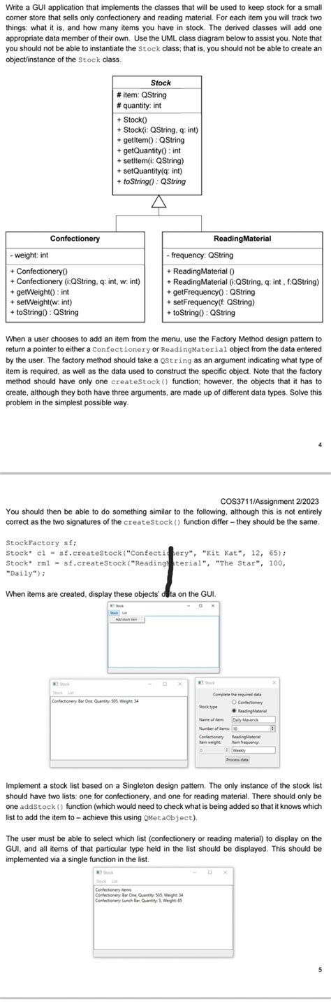 Solved Write A GUI Application That Implements The Classes Chegg