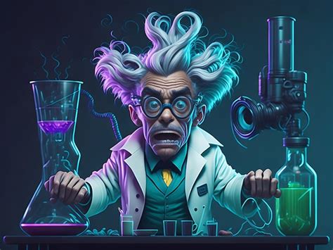 Premium Ai Image Mad Scientist Or Crazy Professor Character In