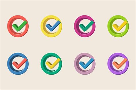 3d Colorful Check Mark Stickers Graphic By Giorgadzephotography