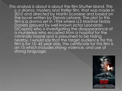Shutter Island Opening Sequence Analysis Ppt