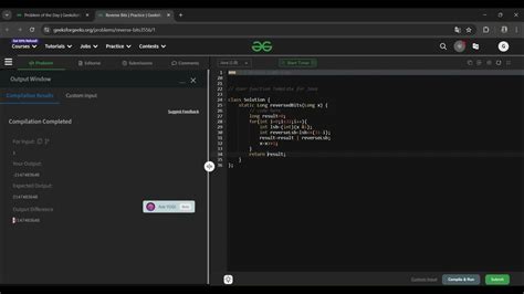 Reverse Bits 13 04 2024 Gfg Potd Java Geeksforgeeks Youtube