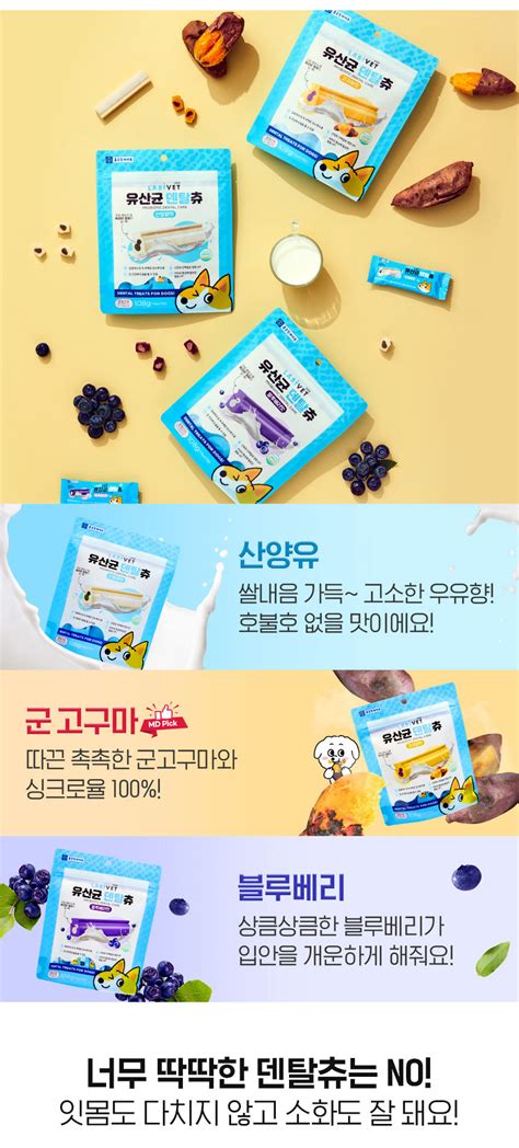 종근당 바이오 라비벳 유산균 덴탈츄 소형견용 11개입 고구마산양유블루베리 맛 中 택 1 꽃마usa