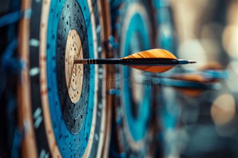 A Focus On Accuracy With A Close Up Image Of An Arrow Hitting A Target The Vibrant Colors