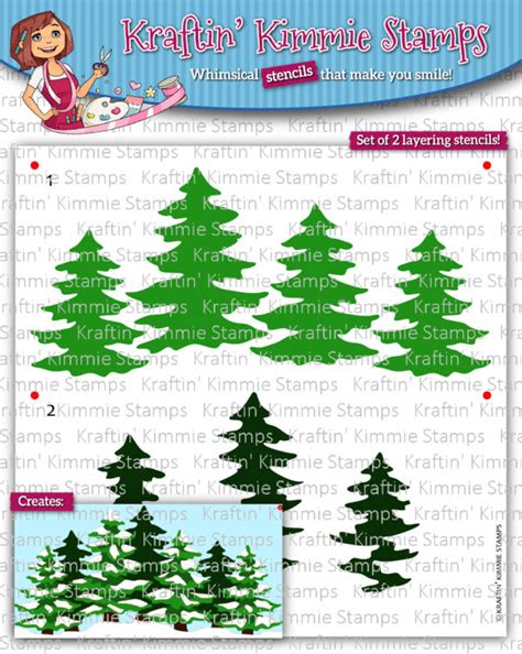 Tree Mendous Layering Stencils Kraftin Kimmie Stamps