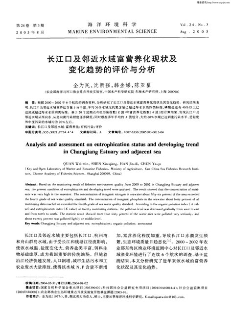 Pdf Analysis And Assessment On Eutrophication Status And Developing
