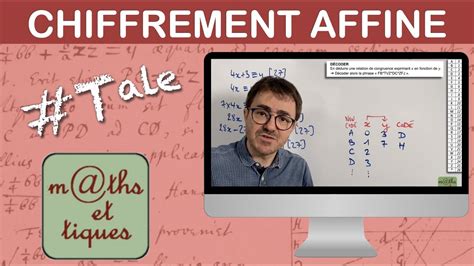 Coder DÉcoder à Laide Dun Chiffrement Affine Terminale Maths