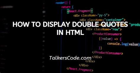 How To Display Double Quotes In HTML