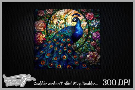 Peacock Stained Glass Background Graphic By Glamousitasublimation