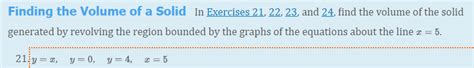 Solved Finding The Volume Of A Solid In Exercises Chegg