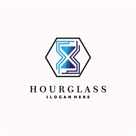 Hourglass Vector Line Art Minimalist Illustration Design Icon Logo