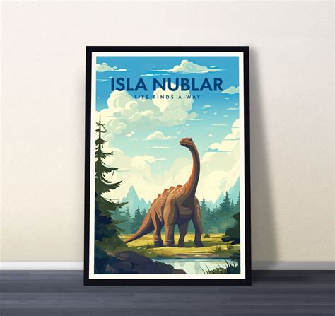 Isla Nublar Poster Jurassic Park Poster Life Finds A Way Isla Nublar