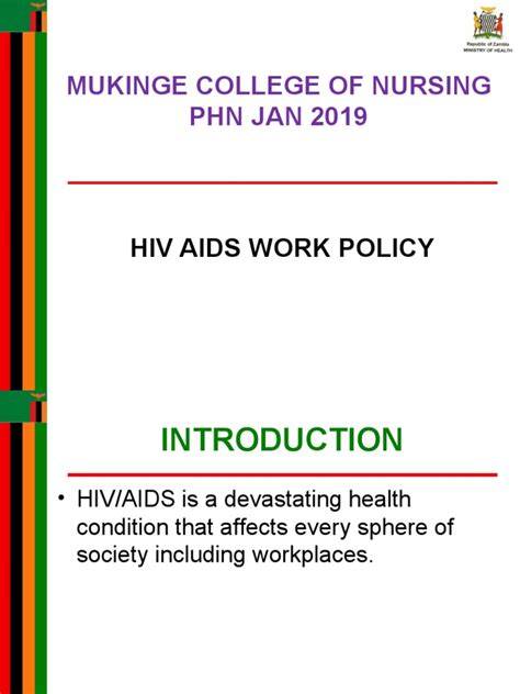 Hiv Aids Work Policy Pdf Employment Hiv Aids