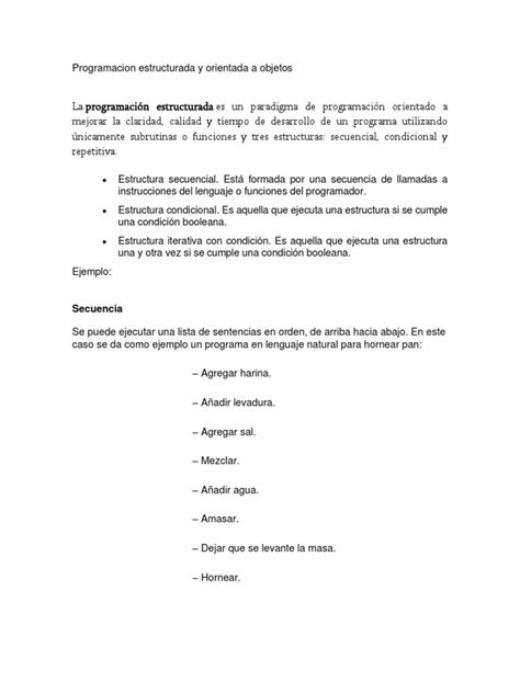 Programacion Estructurada Y Orientada A Objetos Pdf Lenguaje De Programación Objeto