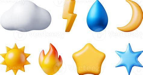 3d Weather Weather Icons Set 35710860 Png