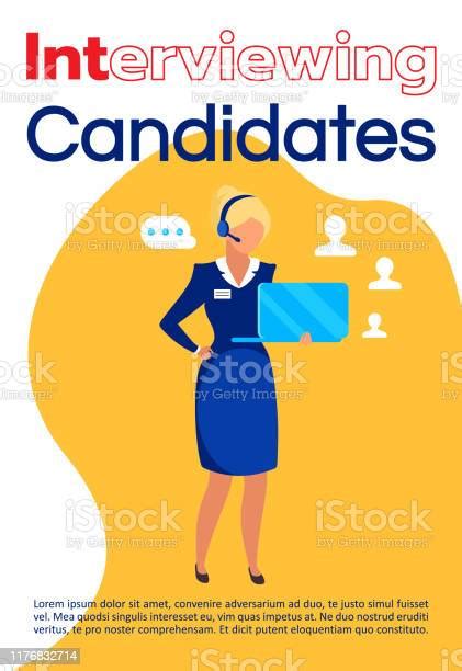 面試候選人手冊範本獵頭傳單摺頁冊傳單概念與平面插圖向量頁卡通佈局雜誌招聘公司廣告與文本空間向量圖形及更多設計圖片 設計 邀請卡 A4紙