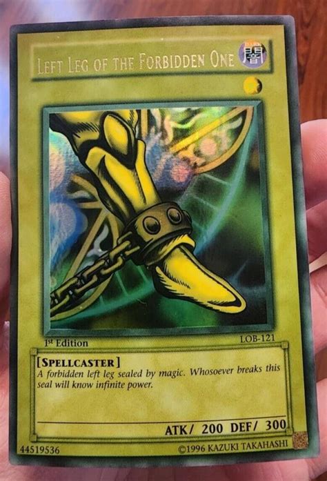 2002 YuGiOh WAVY MAX FADED Exodia Left Leg Of The Forbidden One 1st LOB