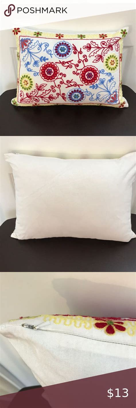 Embroidered Decorative Pillow Made In India Plaid Throw Pillows